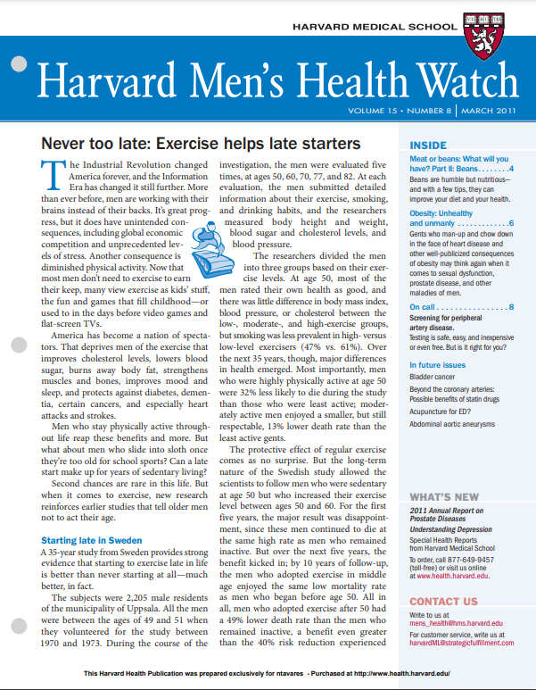 Harvard Mens Health Watch Magazine | TopMags